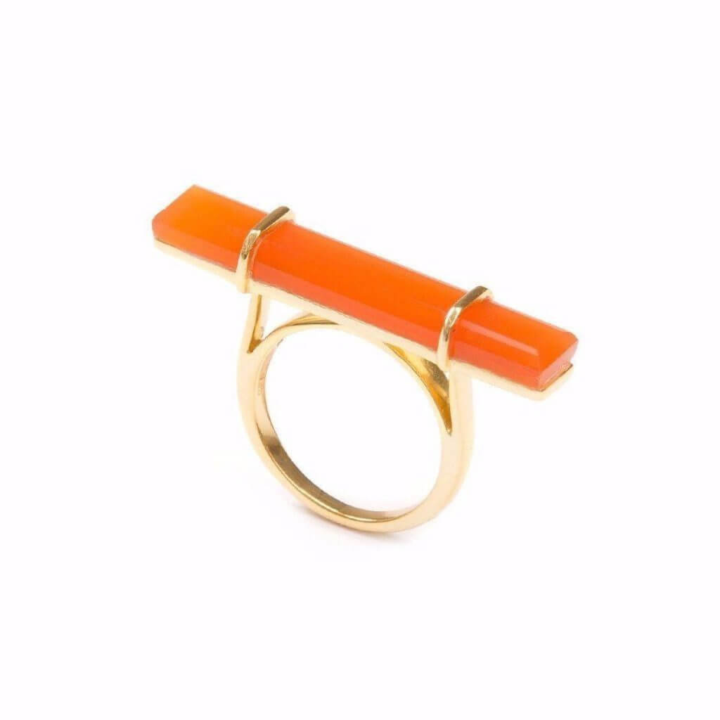 Buy Urban Bar Ring with Red, Black, Green, Lapis Lazuli Stone Online