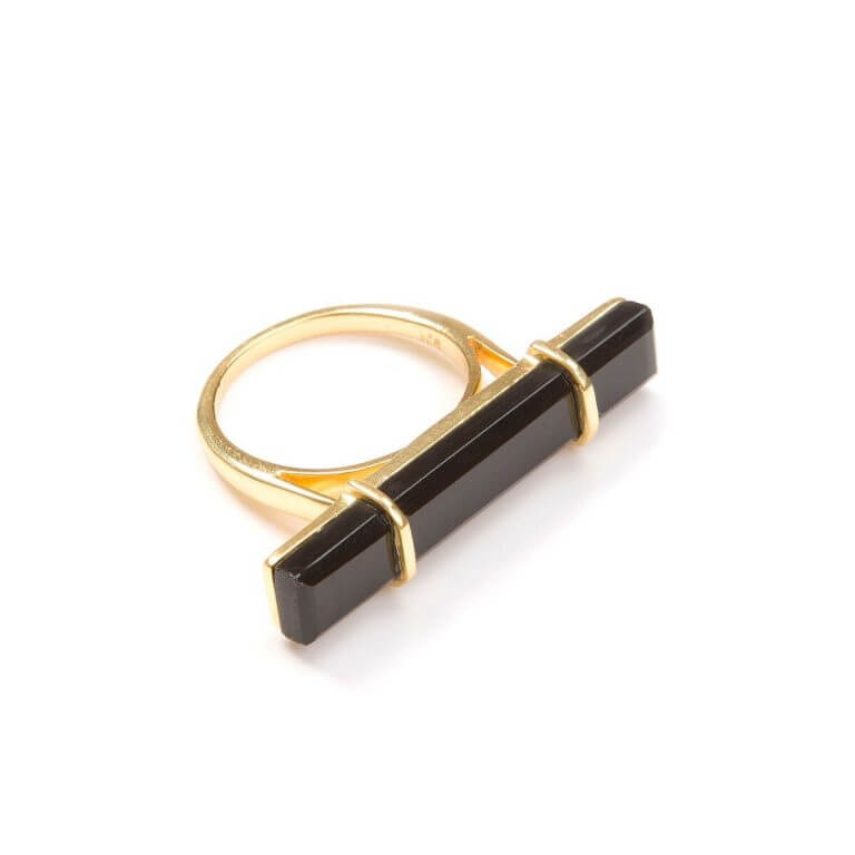 Buy Urban Bar Ring with Red, Black, Green, Lapis Lazuli Stone Online